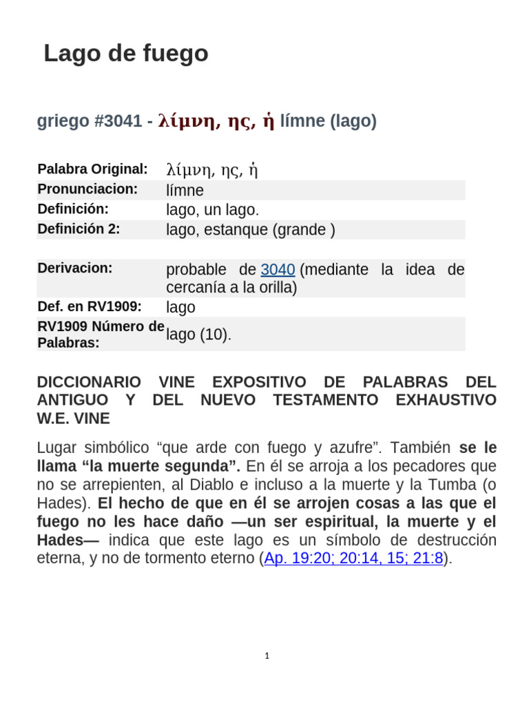 El Lago de Fuego en Apocalipsis | PDF | Infierno | Salvación
