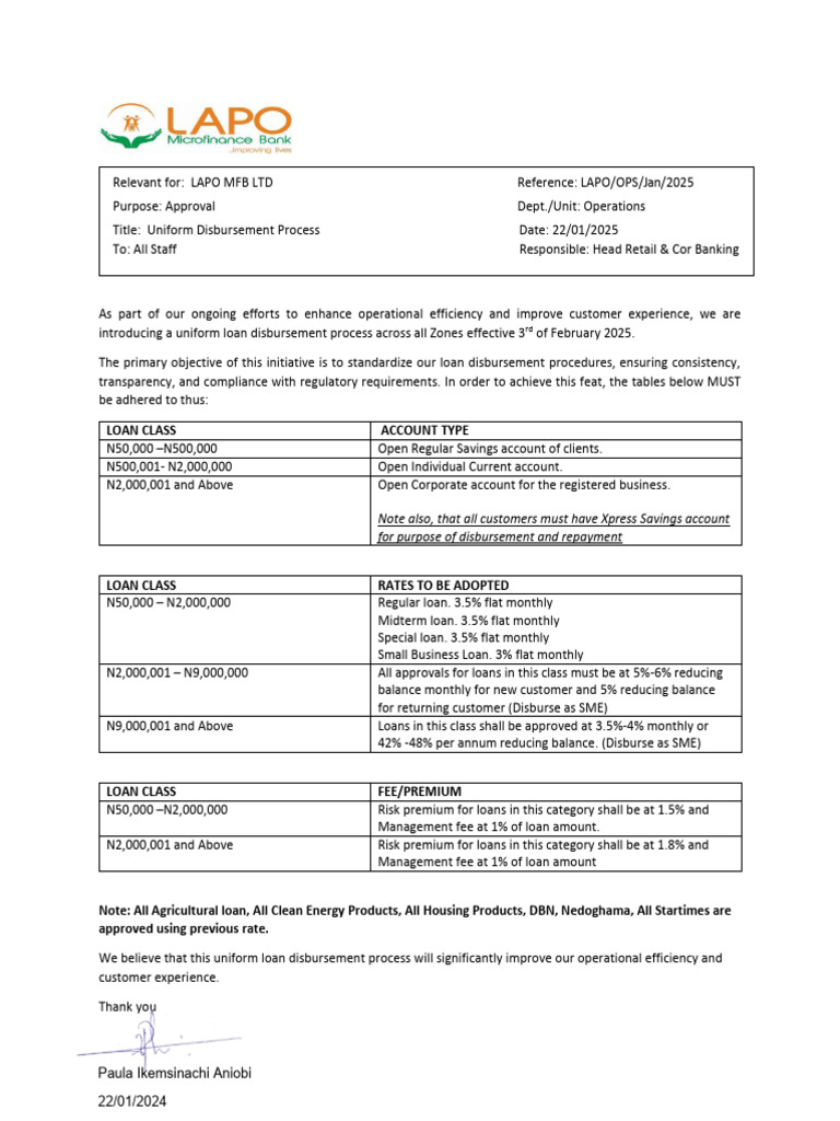 Uniform Loan Disbursement Process | PDF | Loans | Insurance