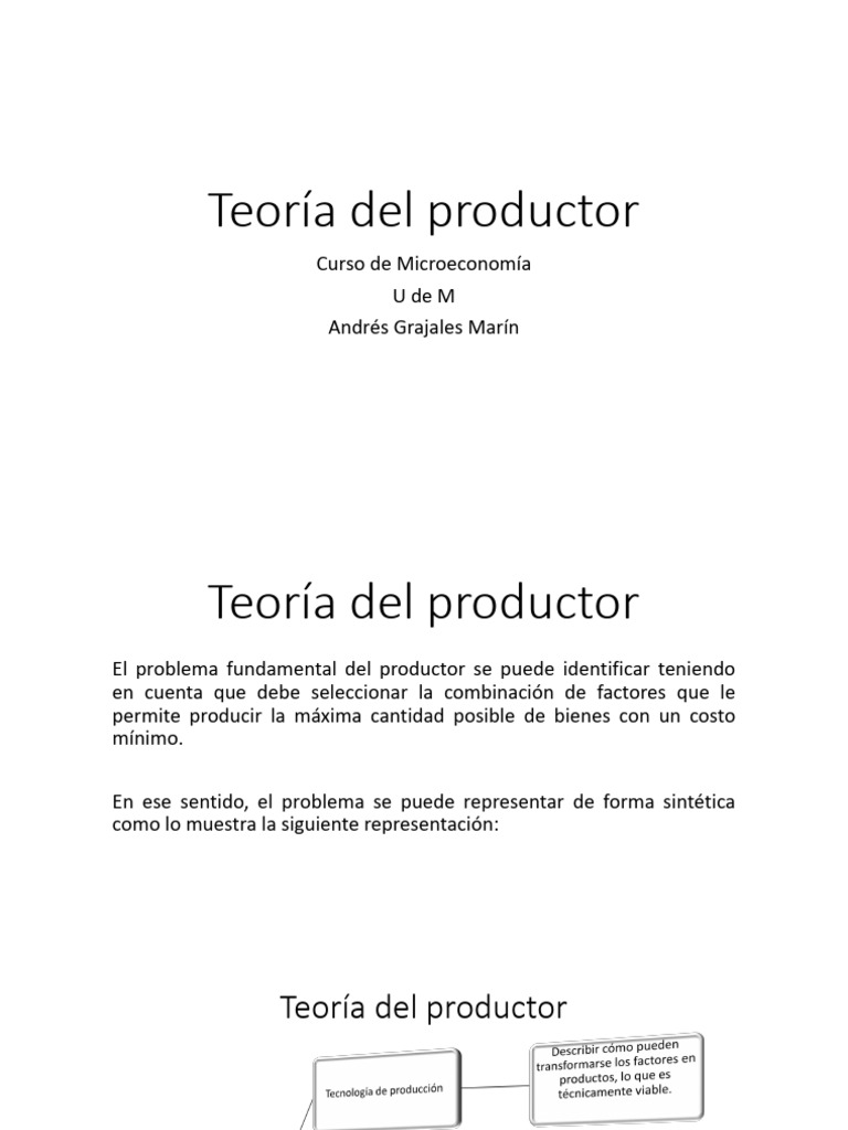 Teoría del Productor en Microeconomía | PDF | Ciencias económicas ...