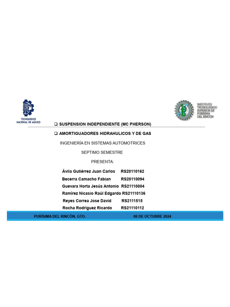 Suspensión McPherson: Guía Completa | PDF | Direccion | Eje