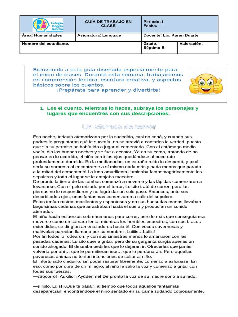 Guía diagnostica de clase grado 7B | PDF