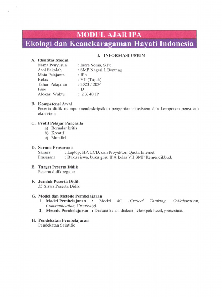 Modul Ajar IPA | PDF