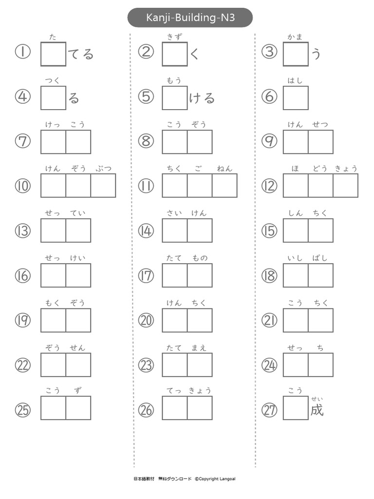 Kanji Building JLPT3 | PDF