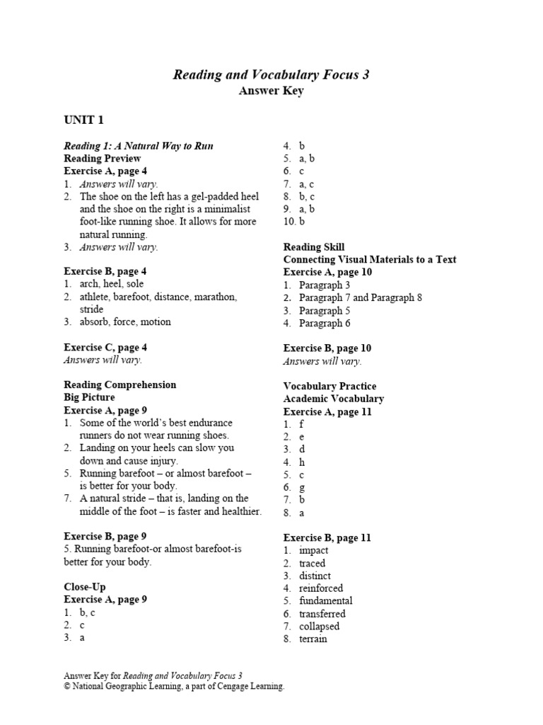 AnswerKey Focus 3 | PDF | Daylight Saving Time