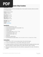 Classic Chocolate Chip Cookies Recipe | PDF | Fat | Baking