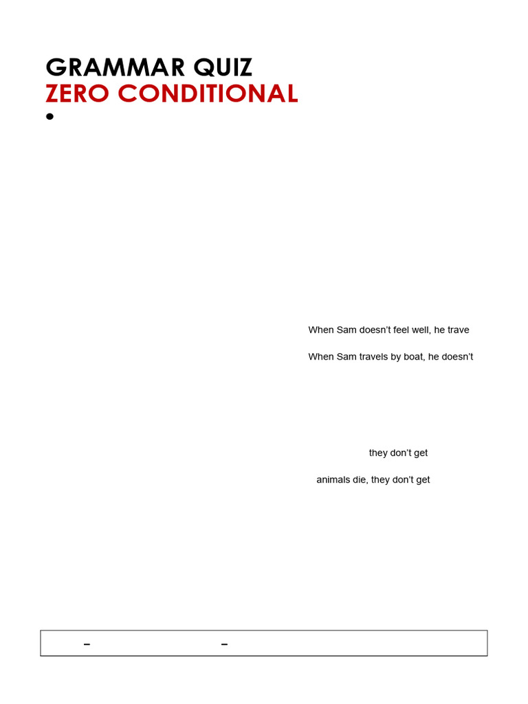 Zero Conditional Grammar Quiz | PDF