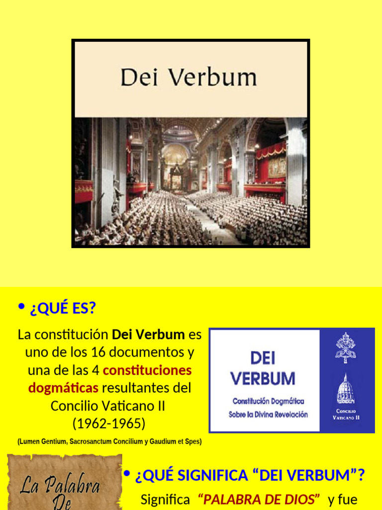 "Dei Verbum": Palabra de Dios | PDF | Biblia | Iglesia Católica