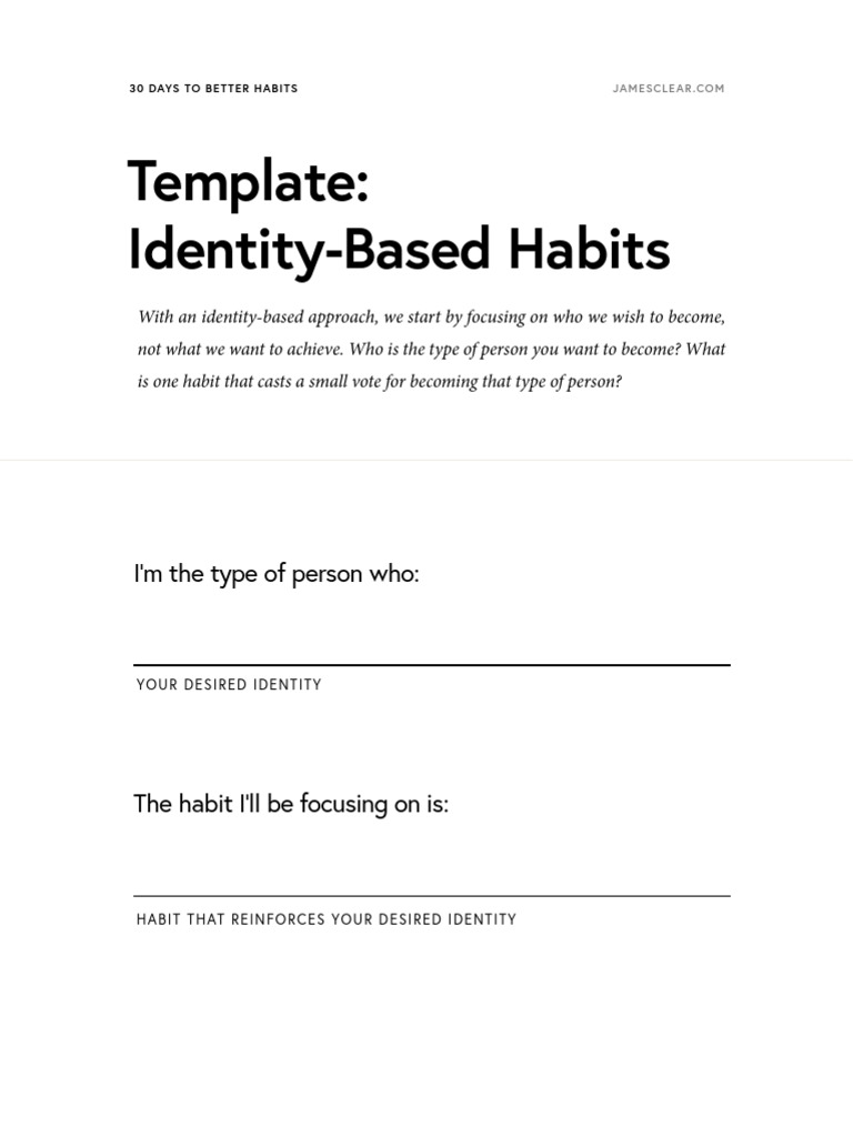 Identity Based Habits | PDF