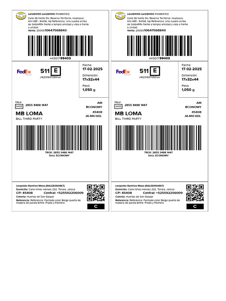Shipment Labels 250218142307 | PDF