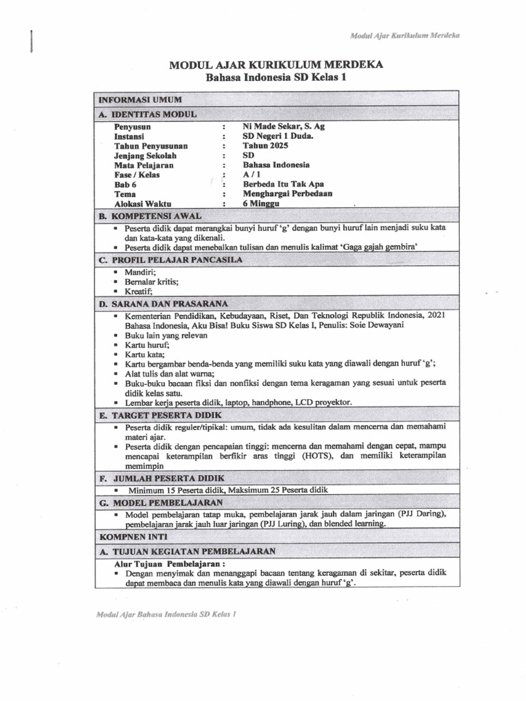 Modul Ajar Ni Made Sekar | PDF