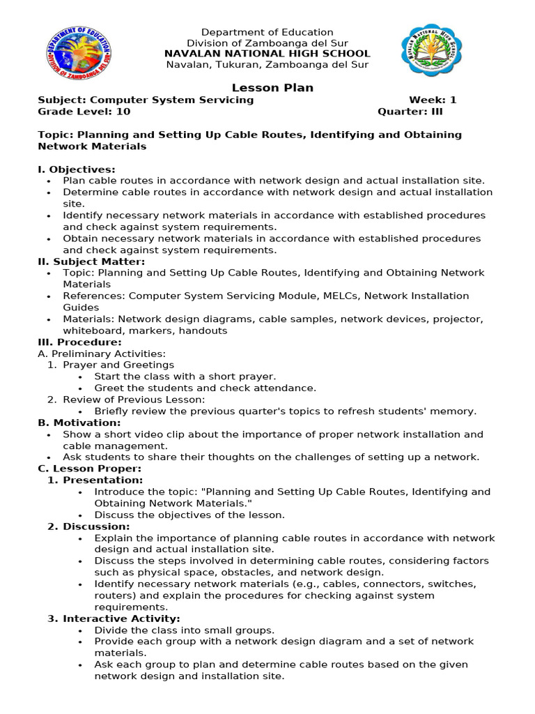 Lesson Plan Ict 10 Week 1 | PDF | Cognition