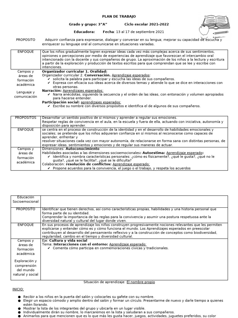 plan 2021 | PDF | Aprendizaje | Autorregulación emocional