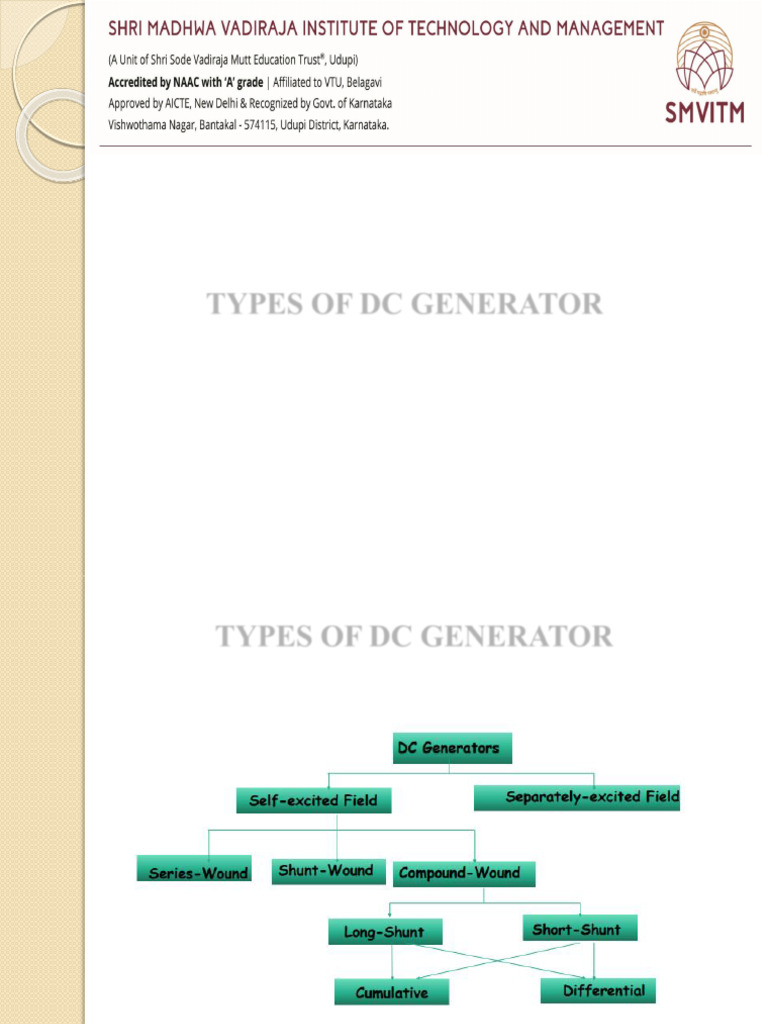 Types of DC Generators Explained | PDF | Electric Generator | Power ...