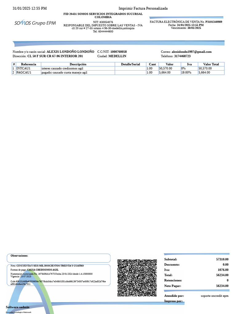 Factura Electronica | PDF | Pagos