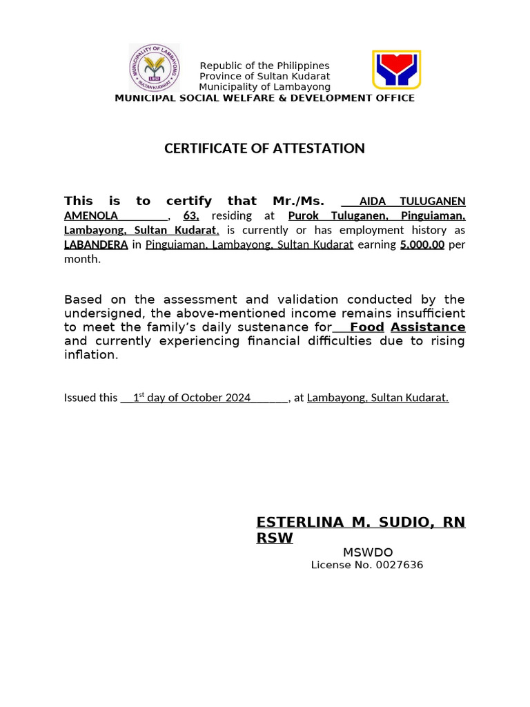 AKAP CERTIFICATE | PDF | Economies | Social Policy