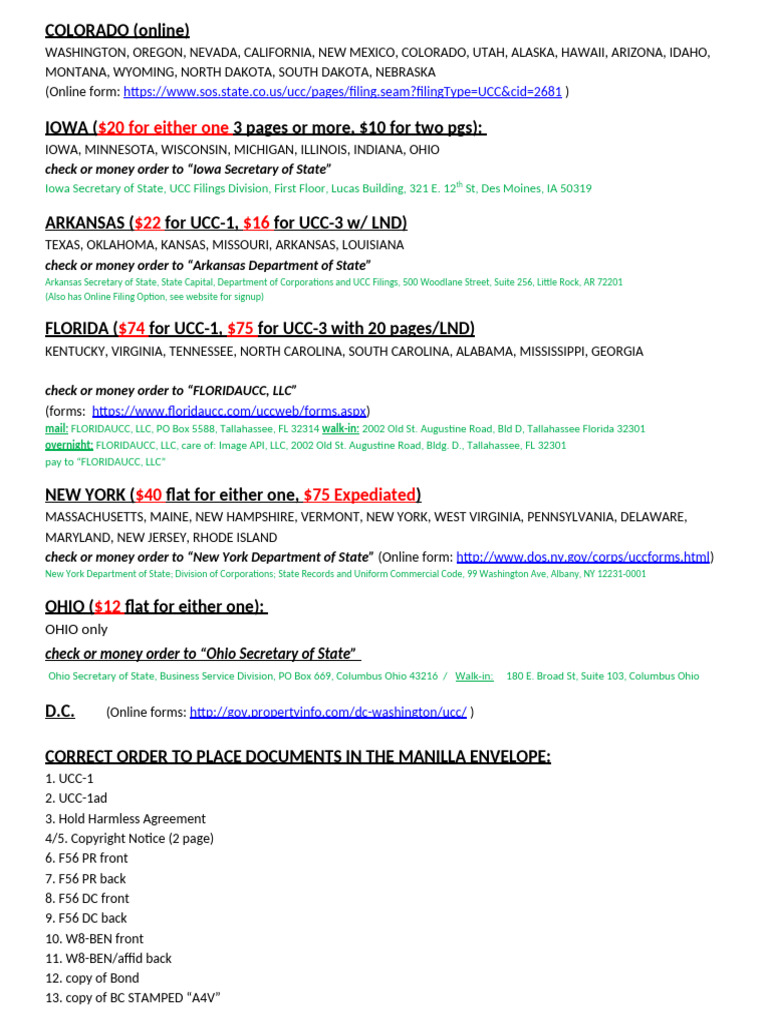 Which State to File Ucc in - Our Cheat Sheet | PDF