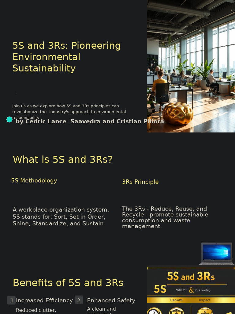 5S and 3Rs Pioneering Environmental Sustainability in ICT | PDF | Recycling | Waste