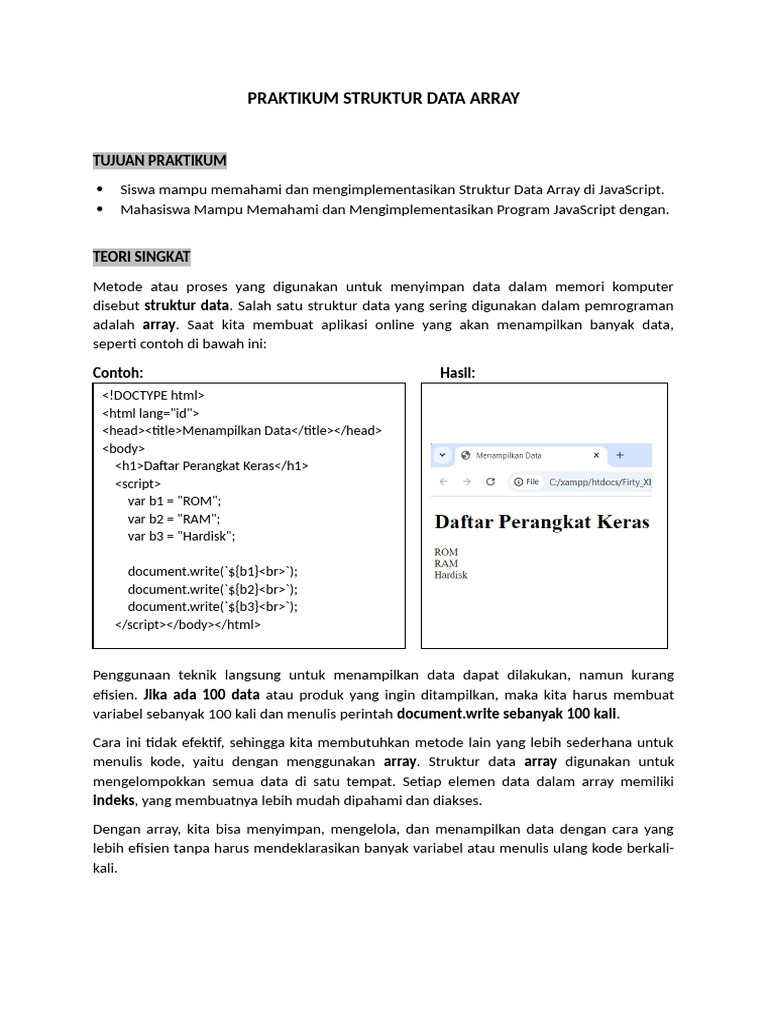 Praktikum Struktur Data Array | PDF