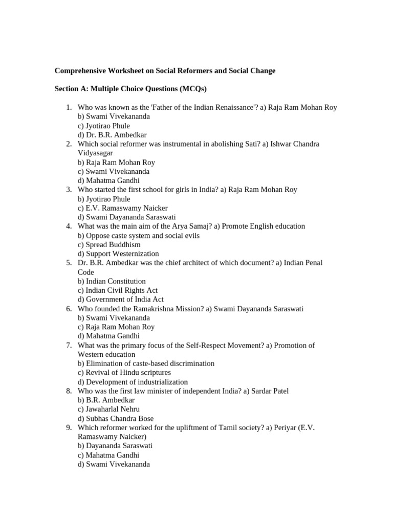 Part 2 - Social Reformers and Awakening | PDF | Swami Vivekananda | Dalit