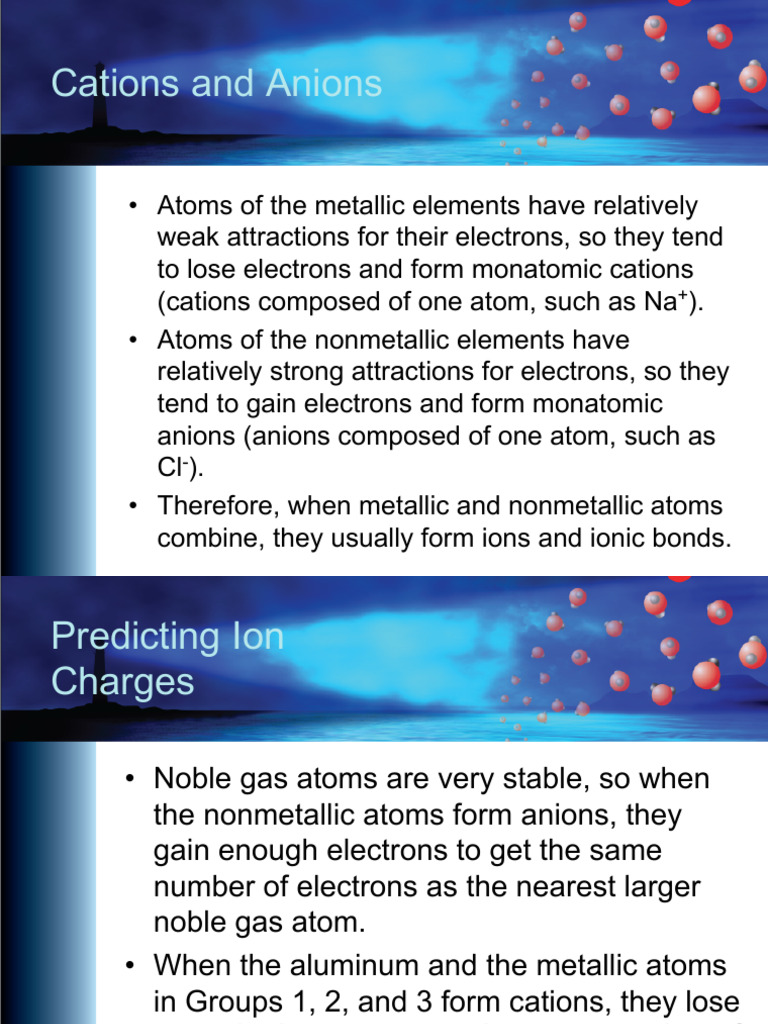 Ion Formation and Structures | PDF