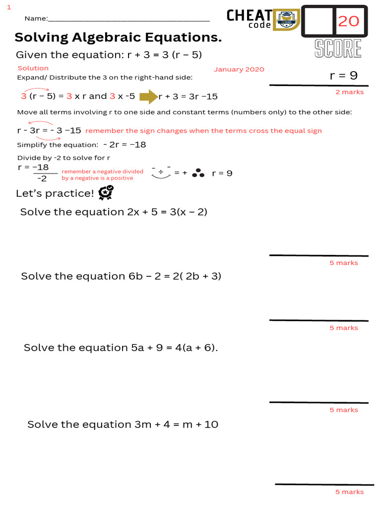 Algebra Problem Solving Guide | PDF | Mathematical Concepts | Arithmetic