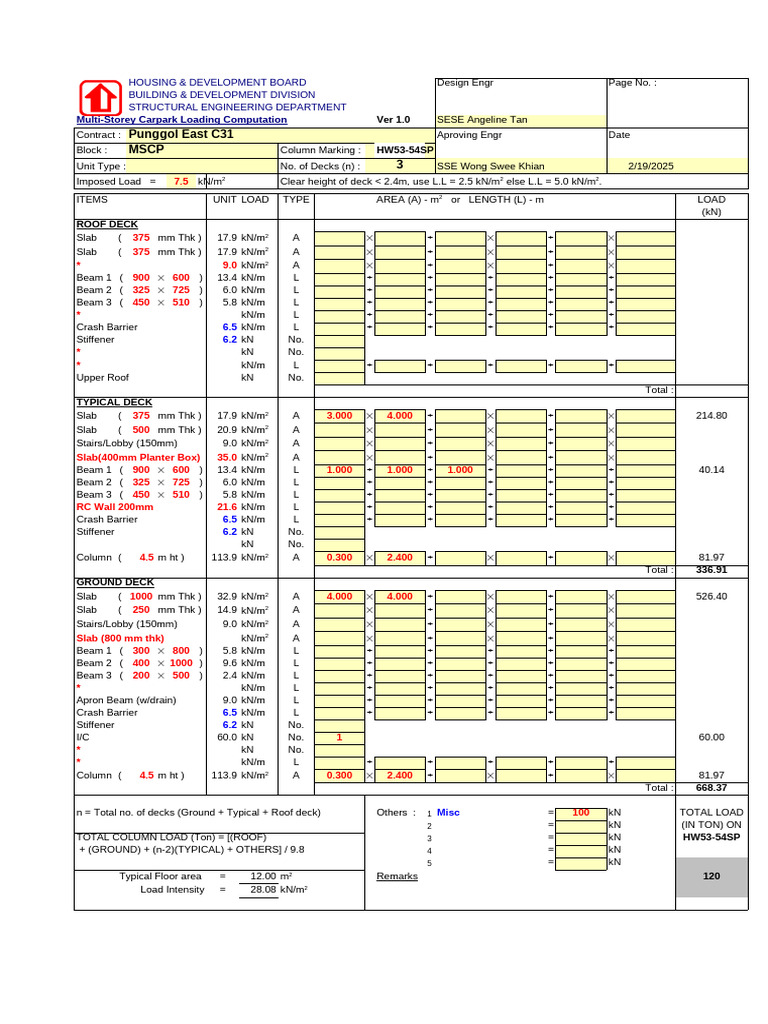 Column Load Taking | PDF