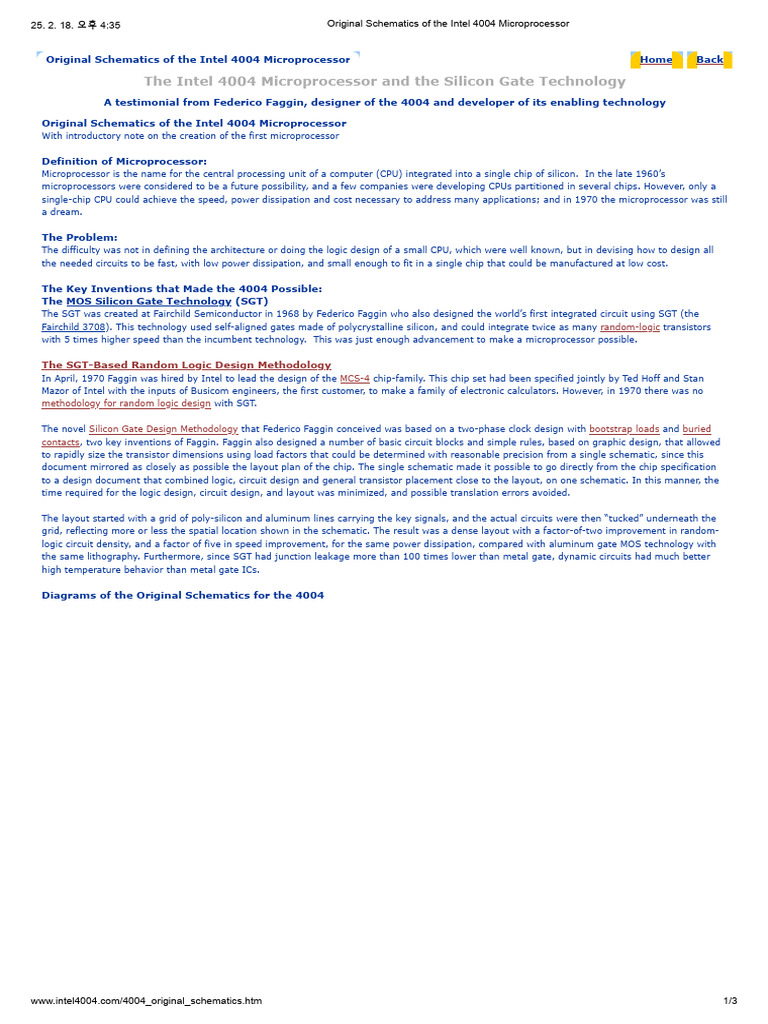 Intel 4004 Schematics for Engineers | PDF | Microprocessor | Integrated Circuit