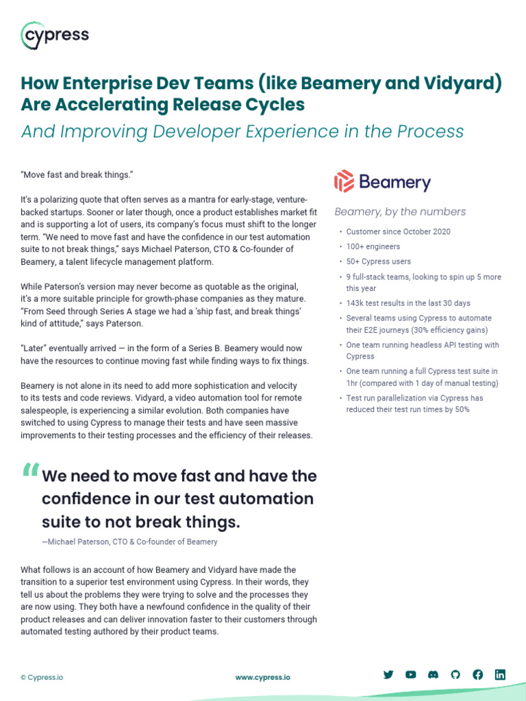 Beamery Vidyard Case Study | PDF | Selenium (Software) | Software Testing