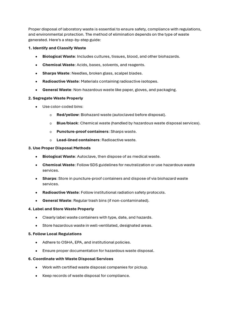 Laboratory Waste Disposal Guide | PDF