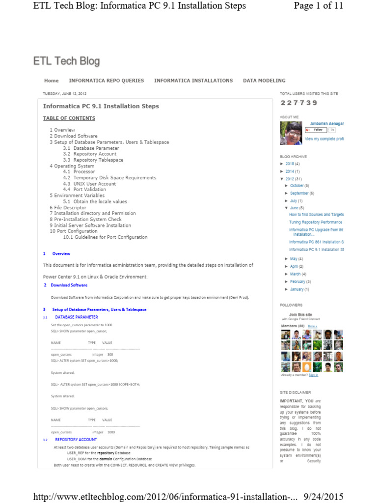 Informatica Installation Document | PDF | Databases | Operating System