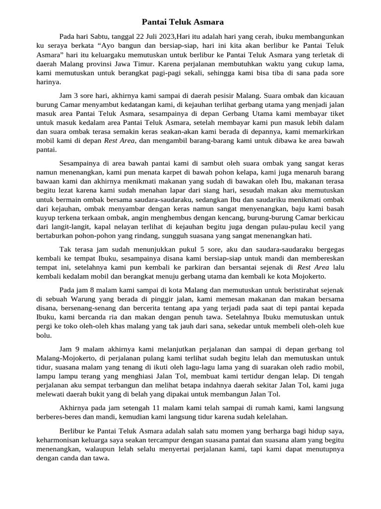 Pantai Teluk Asmara | PDF