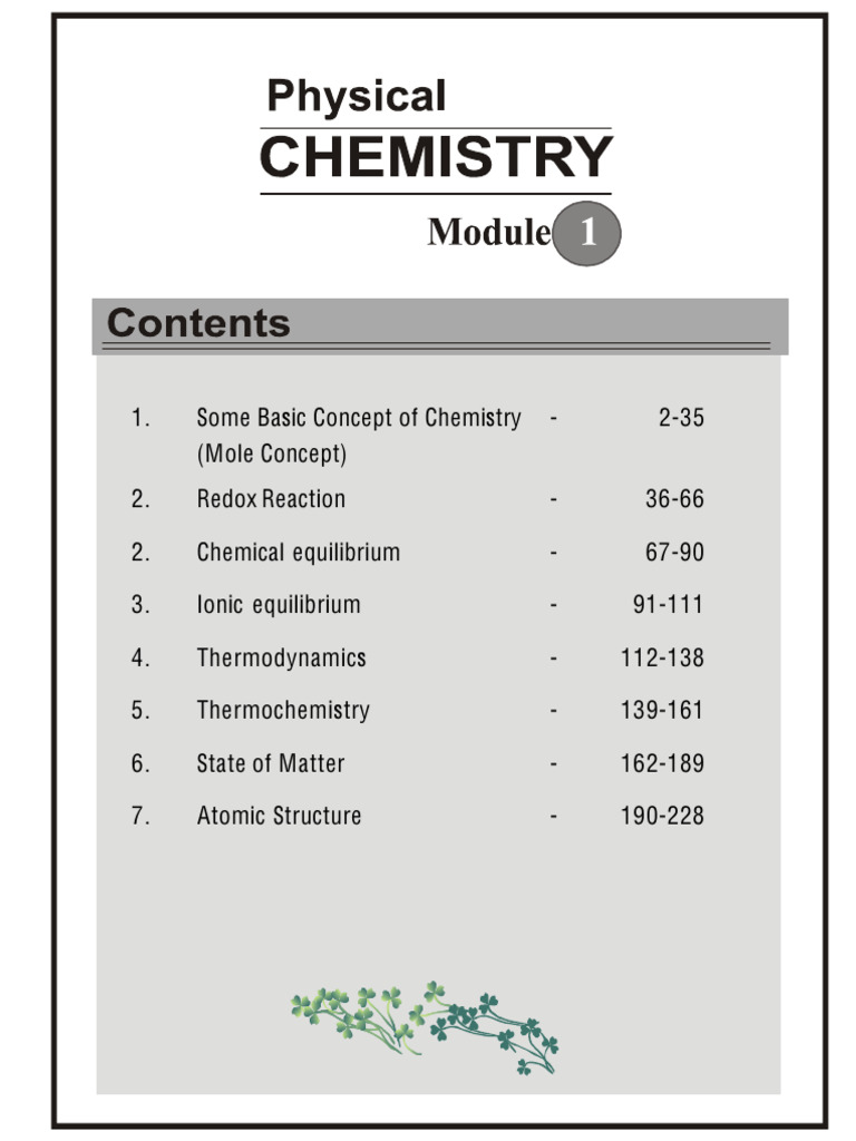 Physical Chemistry (Module 1) | PDF | Mixture | Chemistry