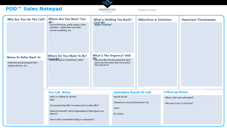 Sales Notes Template | PDF