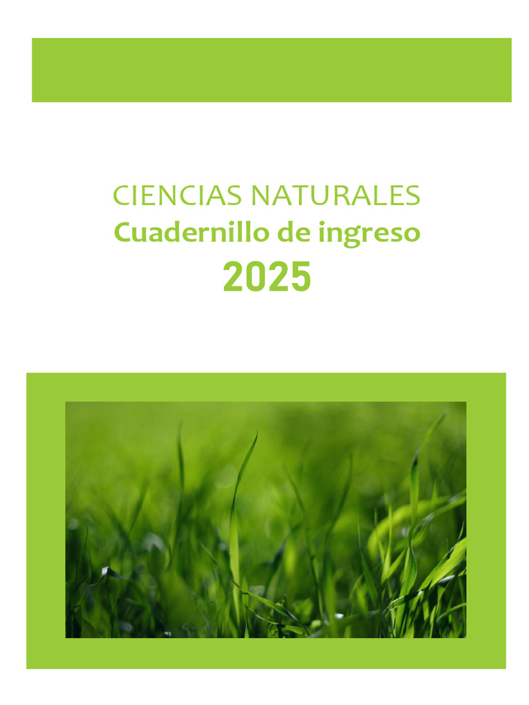 Cuadernillo de Ciencias Naturales 2025 | PDF | Química | Biología