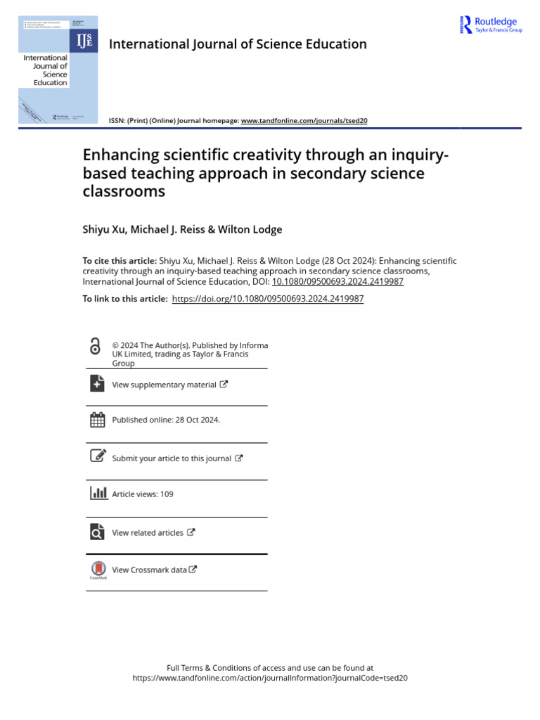 Inquiry-Based Teaching Boosts Creativity | PDF | Inquiry Based Learning ...