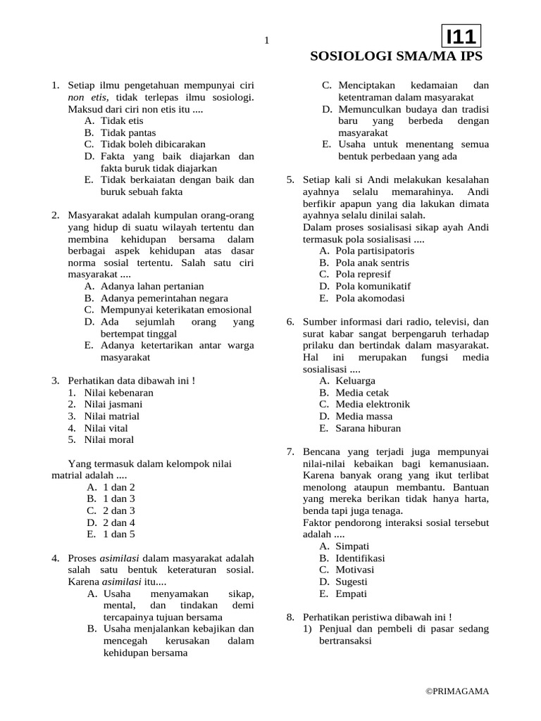 SOAL_SMA_IPS_SOSIOLOGI_I11 | PDF