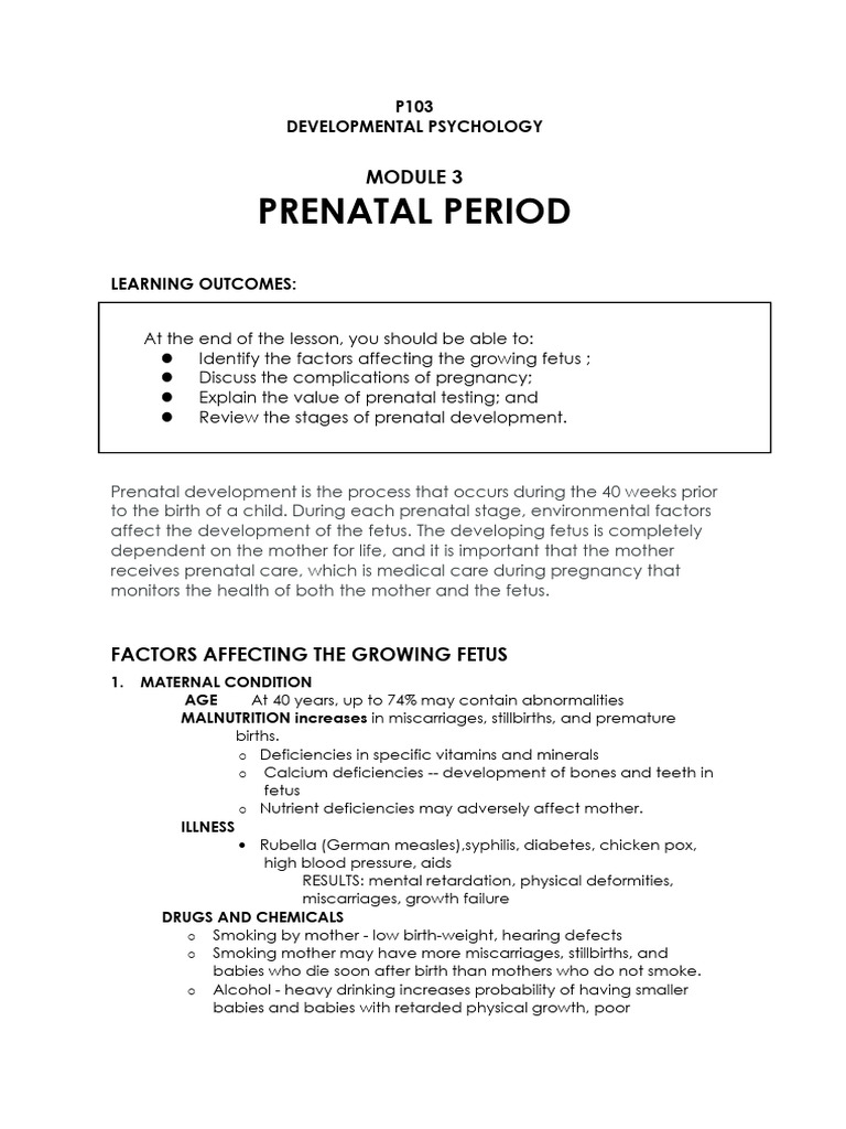Prenatal Development Insights | PDF | Multiple Births | Pregnancy