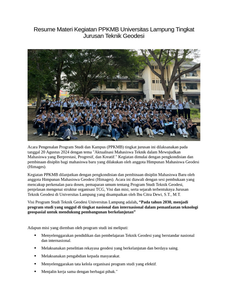 Resume Materi Kegiatan PPKMB Universitas Lampung Tingkat Jurusan Teknik ...