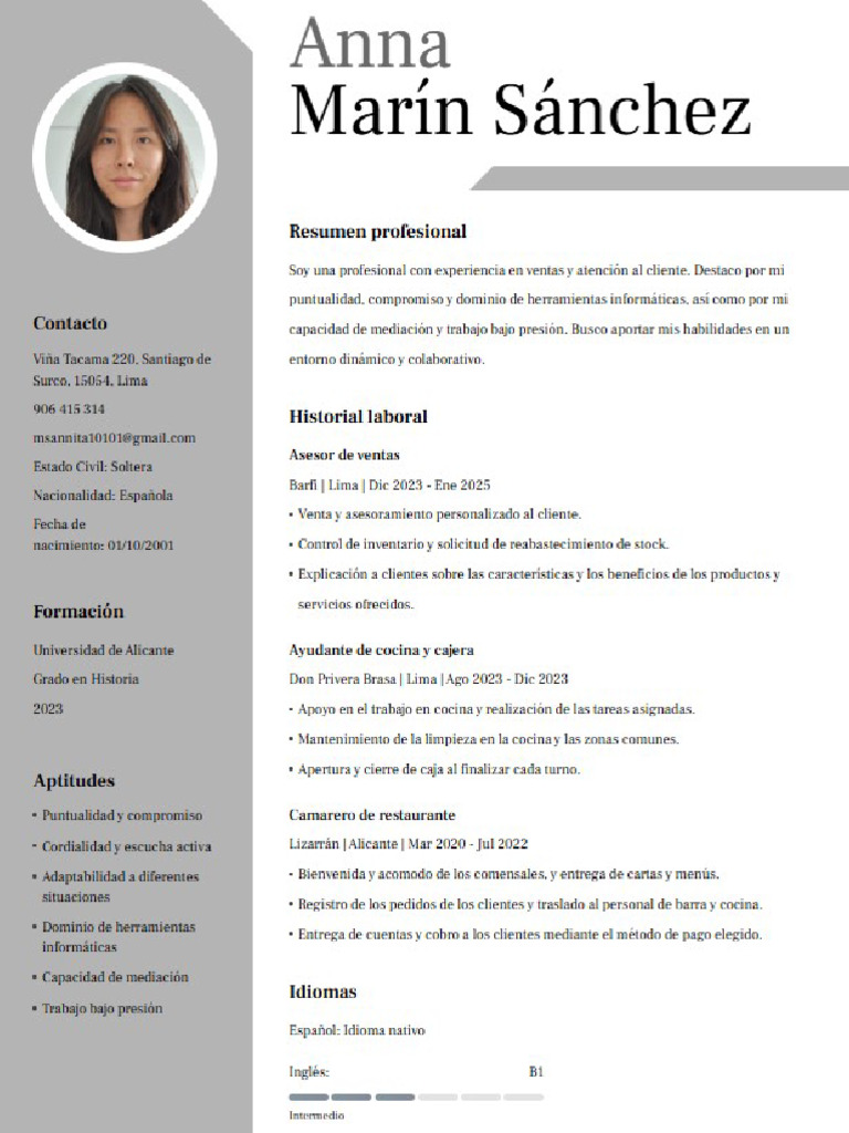 Anna Marin Sanchez CV | PDF