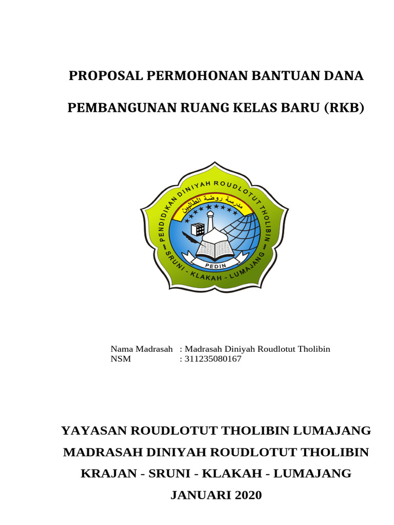 Proposal Dana RKB Madrasah Lumajang | PDF