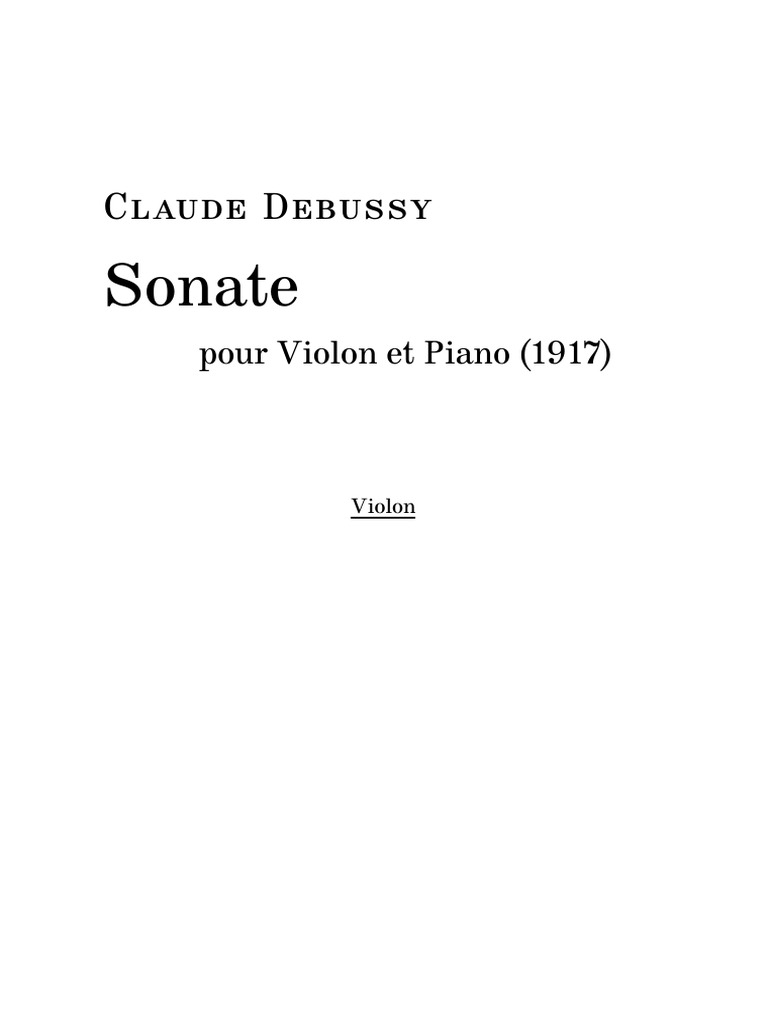 IMSLP918767-PMLP10539-Debussy - Sonate - Violon | PDF | Tempo | Rhythm And Meter