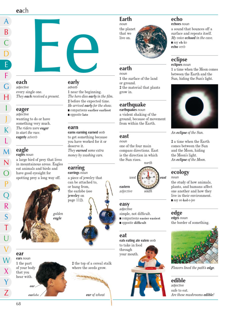 Dictionary Entries for E Words | PDF | Earth | Eclipse
