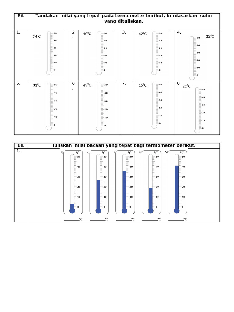 Template Membaca Termometer | PDF