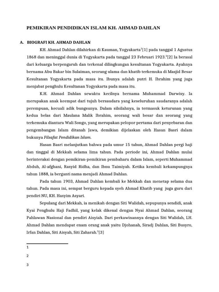 Pemikiran Pendidikan Islam KH | PDF