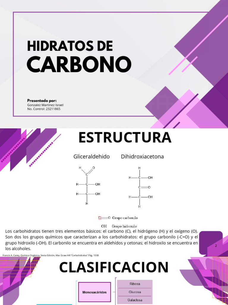 Estructura y Propiedades de Carbohidratos | PDF | Carbohidratos | Química Orgánica