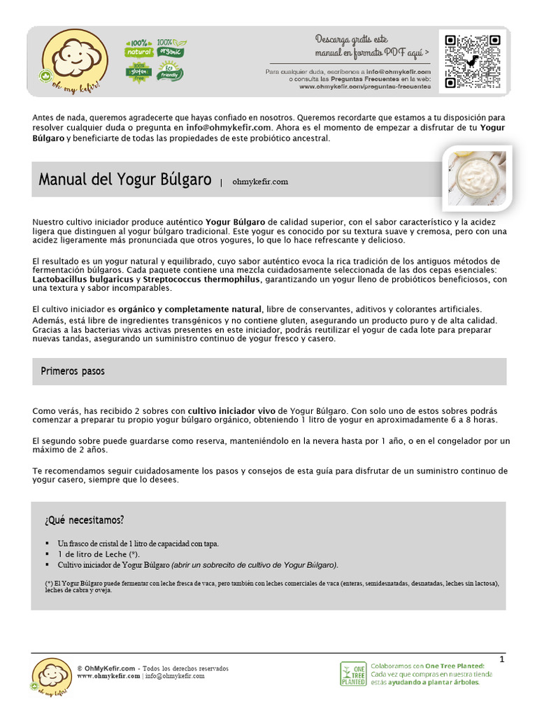 Cómo Hacer Yogur Búlgaro Casero | PDF | Yogur | Leche
