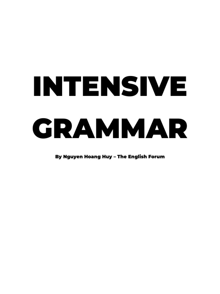 INTENSIVE Grammar Cover | PDF