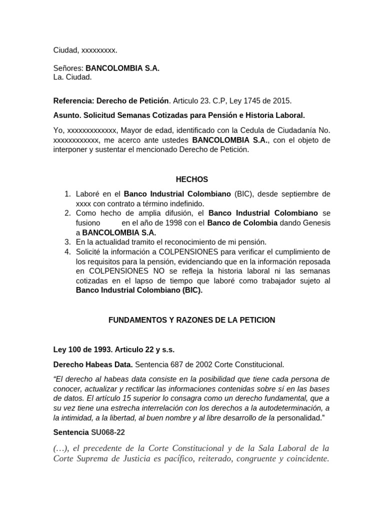 Solicitud Semana Cotizadas Colpensione | PDF | Pensión | Justicia