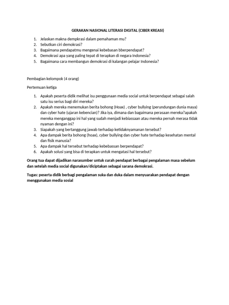 Gerakan Nasional Literasi Digital | PDF