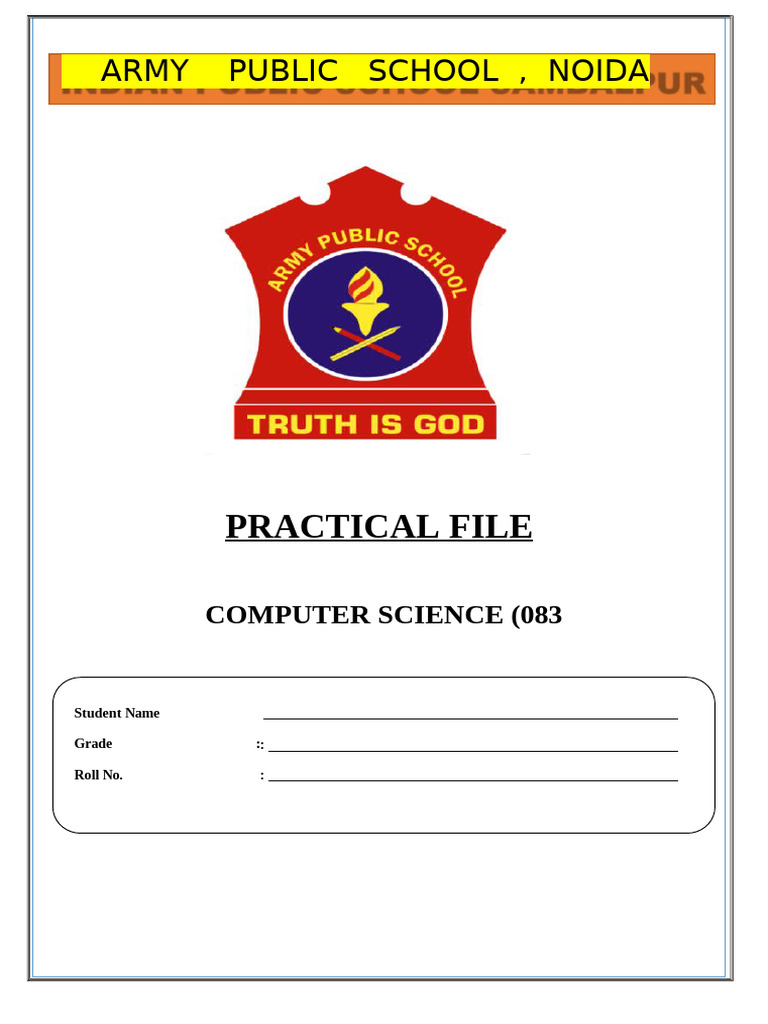 Class 12 Computer Practical File | PDF | Area | Text File
